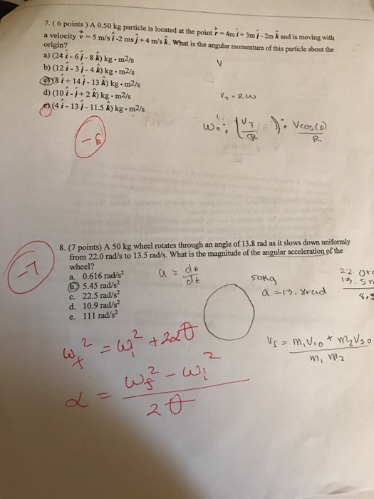 Solved A 0.50 kg particle is located at the point r = 4m i + | Chegg.com