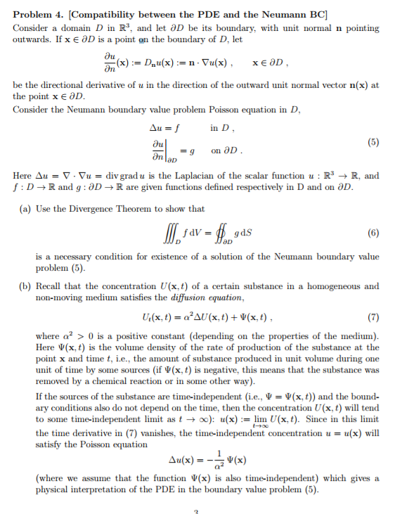 Solved Problem 4. [Compatibility between the PDE and the | Chegg.com