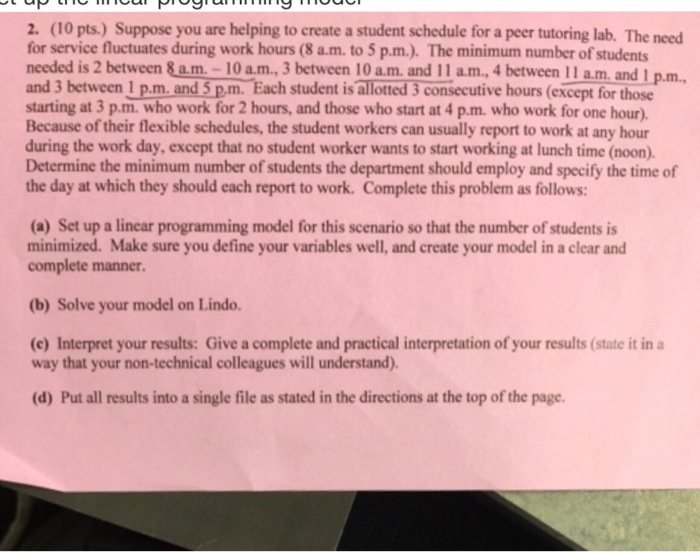 Solved Suppose you are helping to create a student schedule | Chegg.com