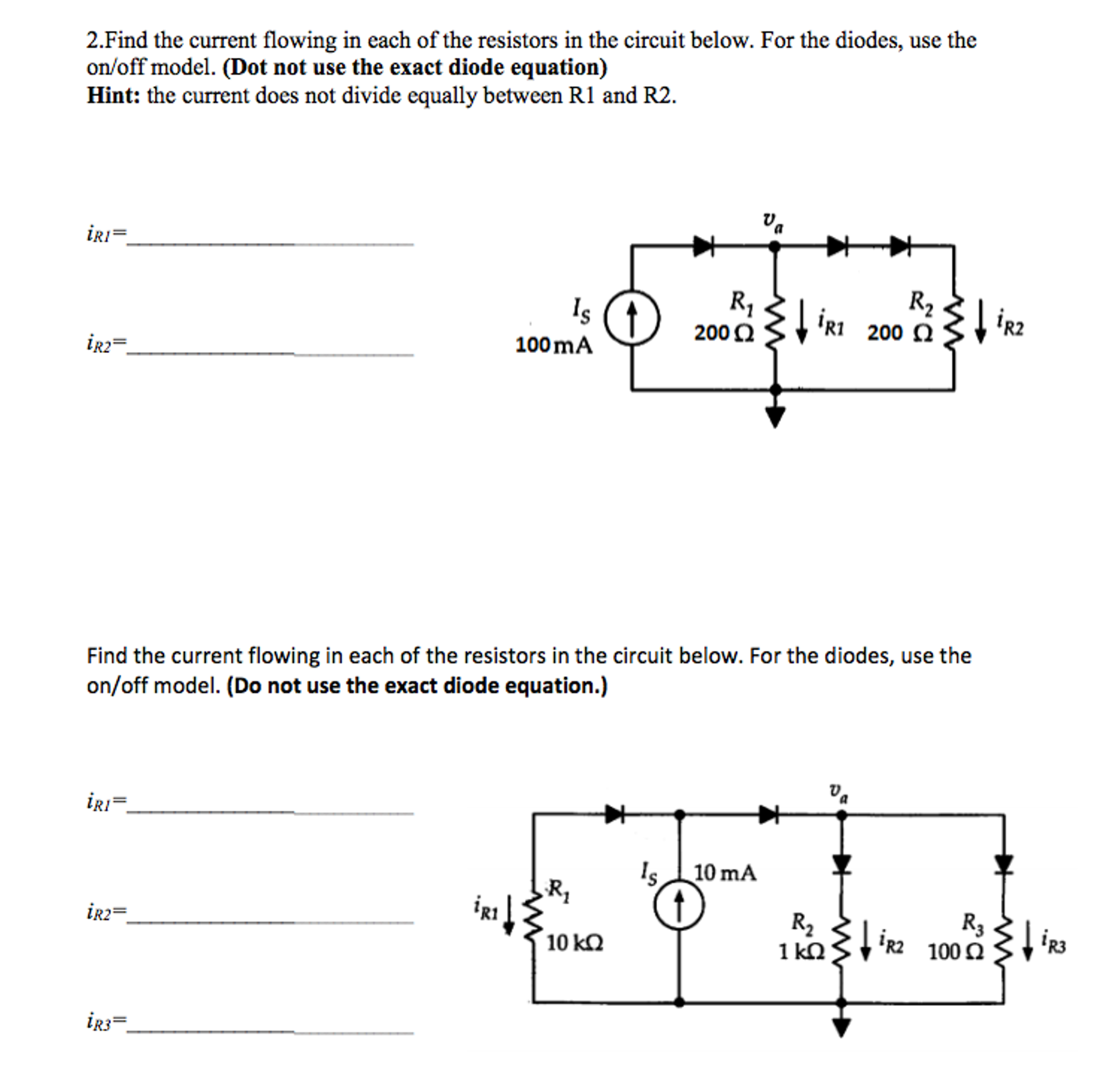 Solved Find the current flowing in each of the resistors in | Chegg.com