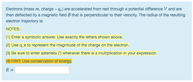 Solved Electrons Mass M Charge Q E Are Accelerated From