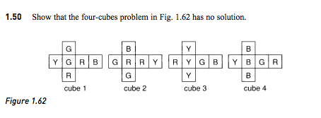 Solved Show that the four-cubes problem in Fig. 1.62 has no | Chegg.com
