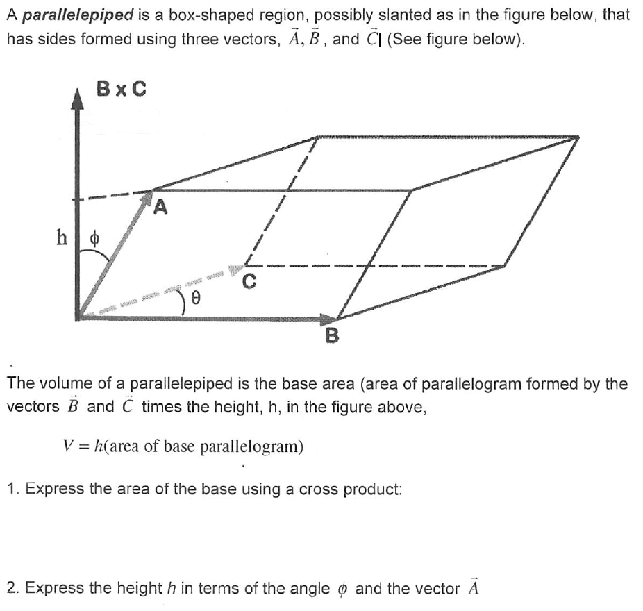 Solved A parallelepiped is a box-shaped region, possibly | Chegg.com