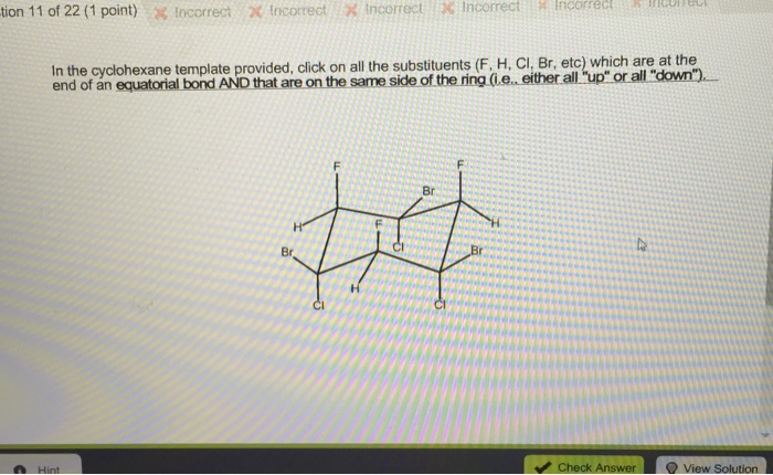 Solved In the cyclohexane template provided click on all the | Chegg.com