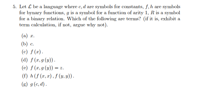 Solved 5. Let C be a language where c, d are symbols for | Chegg.com