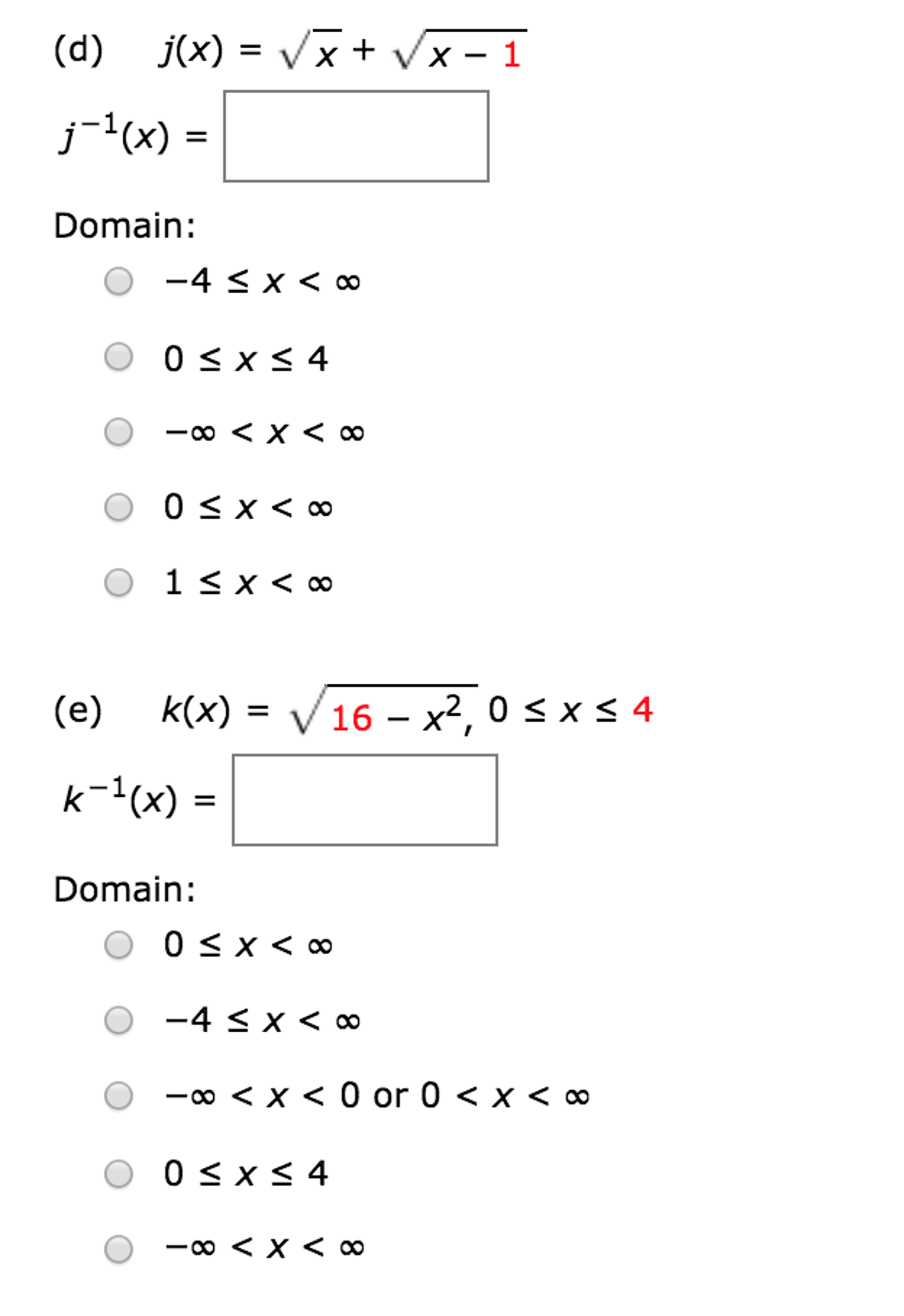 Solved Find the inverse function of each of the | Chegg.com