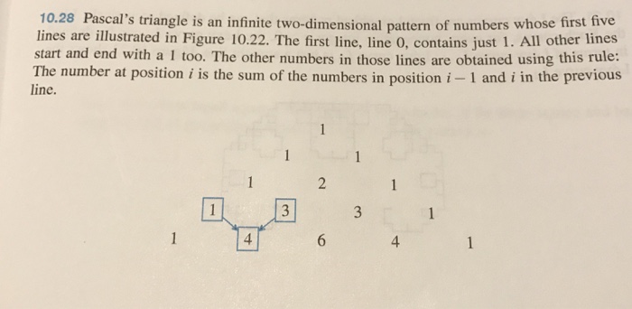 Solved Pascals triangle is an infinite two – dimensional | Chegg.com