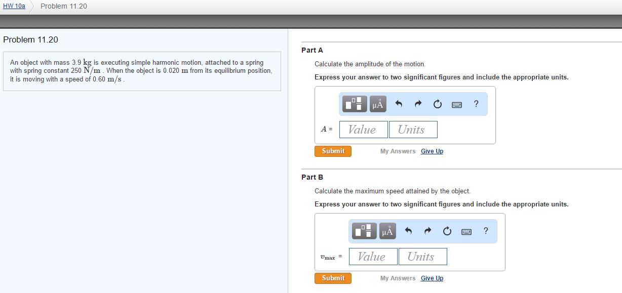 Solved An object with mass 3.9 kg is executing simple | Chegg.com
