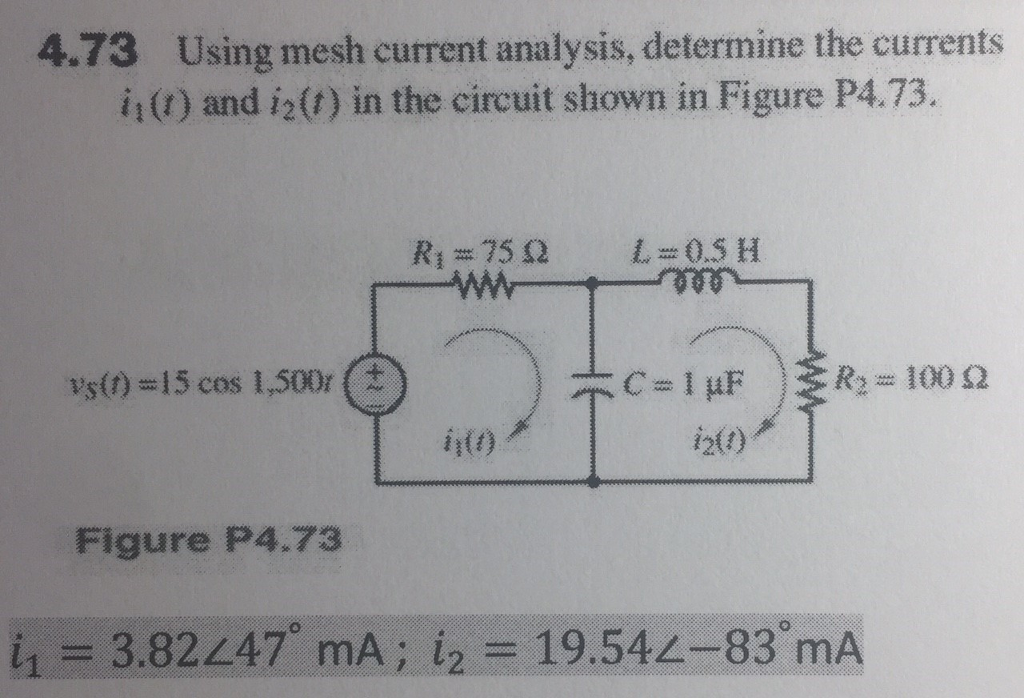 Solved 4.73 Using mesh current analysis, determine the | Chegg.com