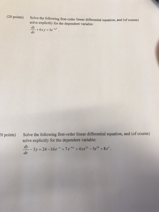 Solved 5 (20 points) Solve the following initial value | Chegg.com