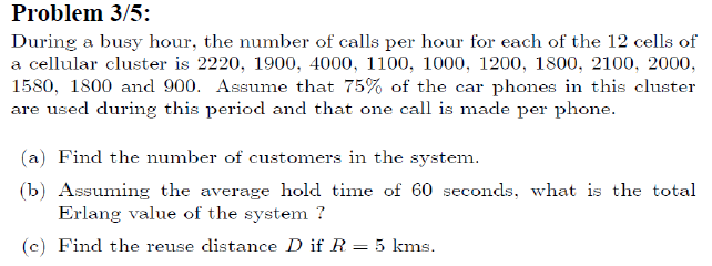 Solved During a busy hour, the number of calls per hour for | Chegg.com