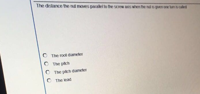 Solved The distance the nut moves parallel to the screw axis | Chegg.com