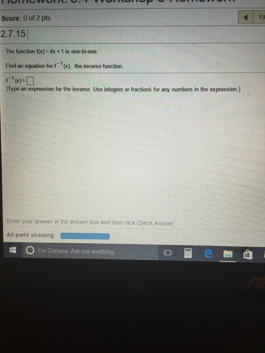Solved: The Function F(x) = 4x + 1 Is One-to-one. Find An ... | Chegg.com