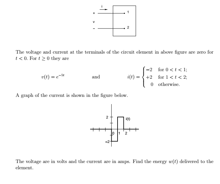 Solved The voltage and current at the terminals of the | Chegg.com