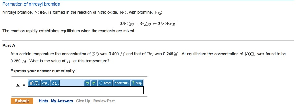 Solved Nitrosyl bromide, NOBr, is formed in the reaction of | Chegg.com