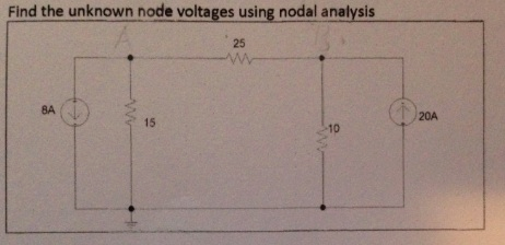 Solved Find the unknown node Voltage using nodal analysis | Chegg.com