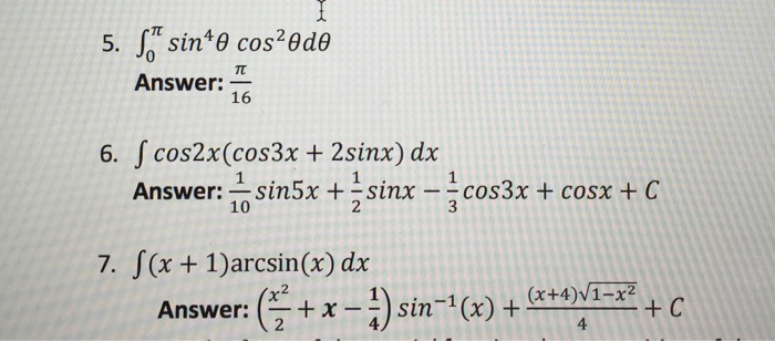Solved Integral^pi_0 sin^4 theta cos^2 theta d theta | Chegg.com Solved Integral^pi_0 sin^4 theta cos^2 theta d theta | Chegg.com