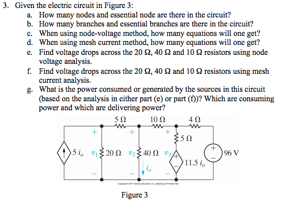 Solved 3. Given the electric circuit in Figure 3 How many | Chegg.com