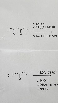Solved 1. NaOEt 2.UCH32CHCH2Br 3. Nao Hao wheat 1. LDA, -78 | Chegg.com