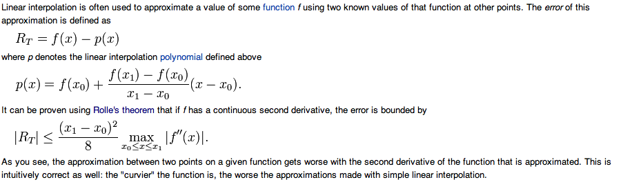 Solved Linear interpolation is often used to approximate a | Chegg.com