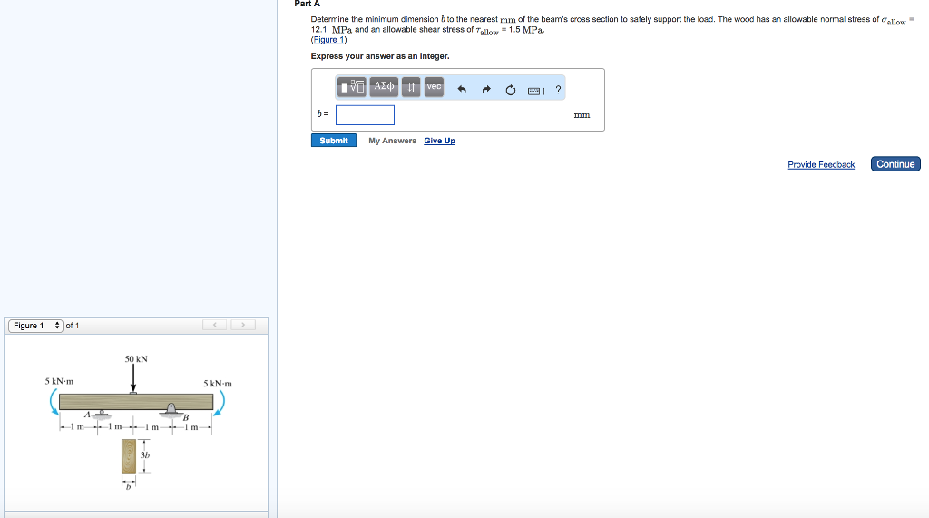 Solved Part A Determine the minimum dimension b to the | Chegg.com