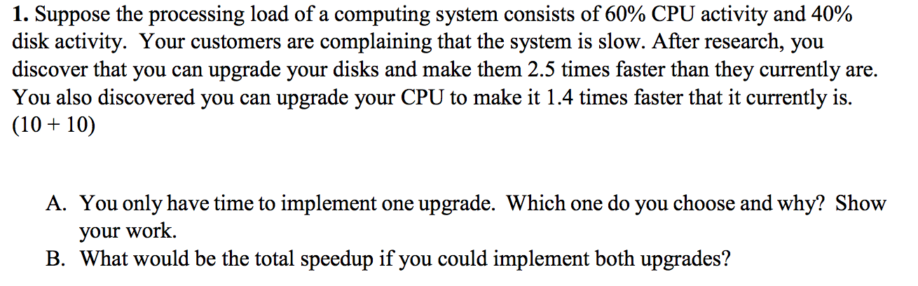Solved Suppose the processing load of a computing system | Chegg.com