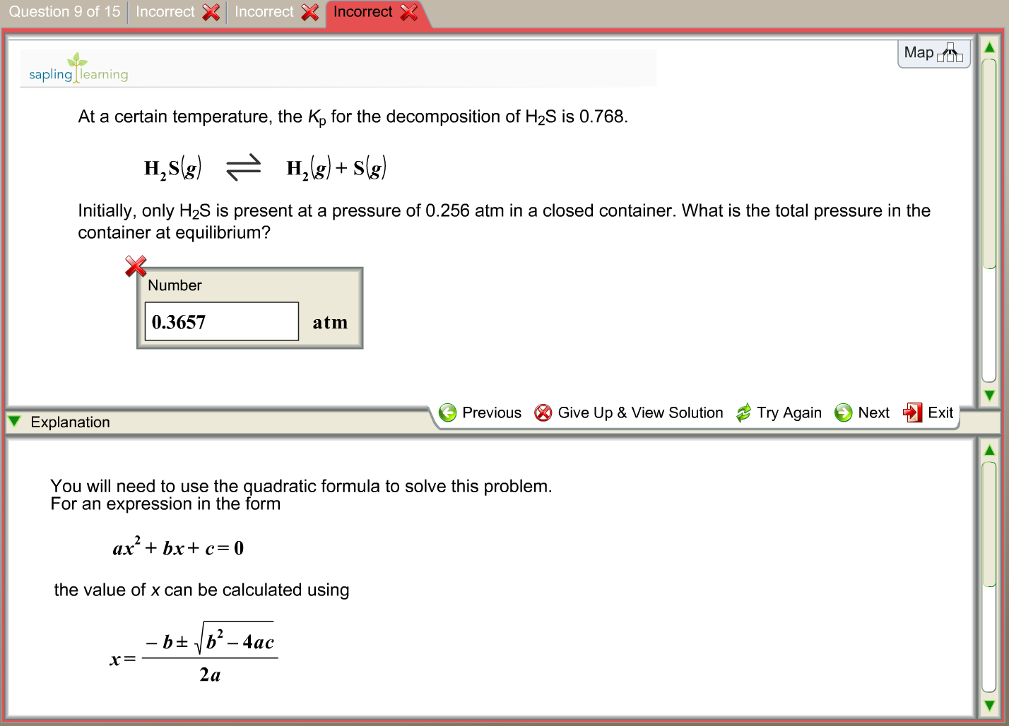 Solved At a certain temperature, the Kp for the | Chegg.com