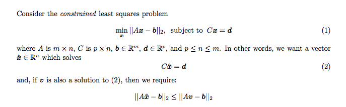Consider the constrained least squares problem min | Chegg.com