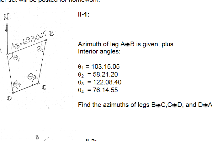Solved Three Azimuth problems: For each of the figures shown | Chegg.com