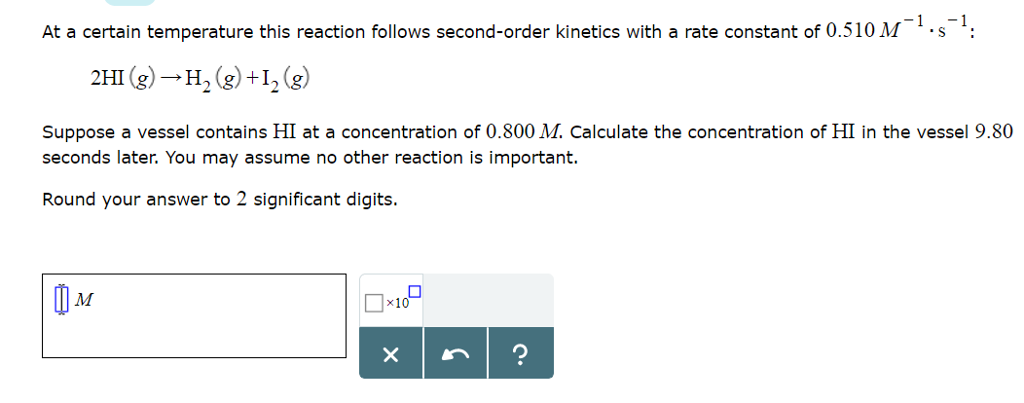 Solved At a certain temperature this reaction follows | Chegg.com