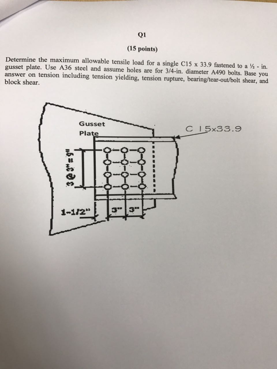 Solved Determine the maximum allowable tensile load for a | Chegg.com