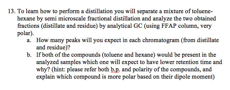 Solved 13. To learn how to perform a distillation you will | Chegg.com