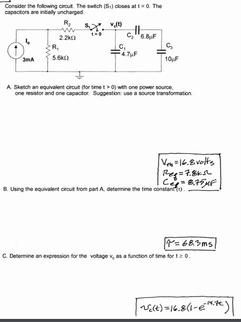 Solved Consider the following circuit The switch (S_1) | Chegg.com
