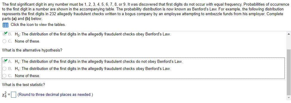 Solved The first significant digit in any number must be 1, | Chegg.com