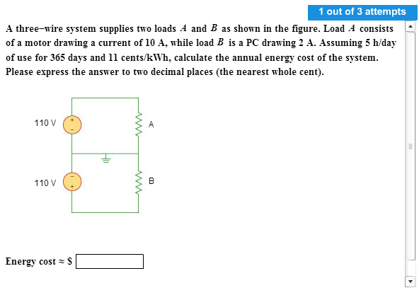 Solved A three-wire system supplies two loads A and B as | Chegg.com