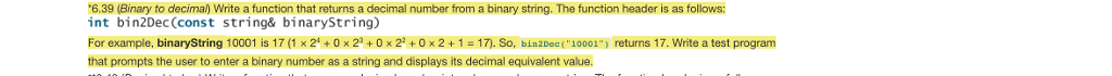 Solved 639 Binary To Decimal Write A Function That