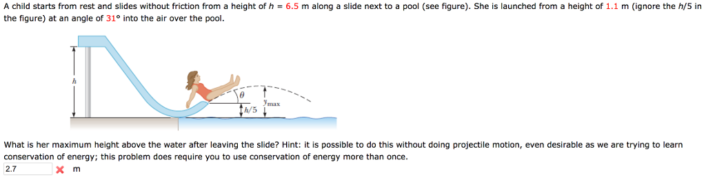 Solved A child starts from rest and slides without friction | Chegg.com
