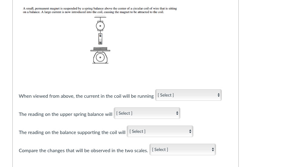 Solved A small, permanent magnet is suspended by a spring | Chegg.com