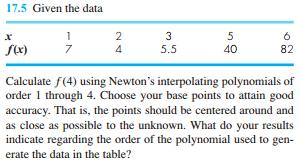 Solved Provide MatLab code for the below problems, 17.5/17.6 | Chegg.com