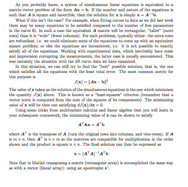 As you probably know, a system of simultaneous linear | Chegg.com