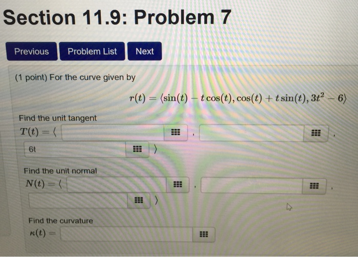 Solved For the curve given by r(t) = (sin(t) - t cos(t), | Chegg.com
