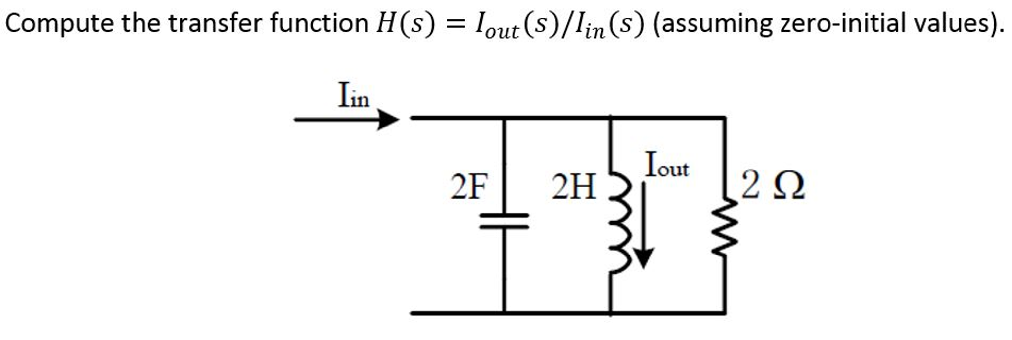 Solved Compute the transfer function H(s) = I_out(s)/I_in(s) | Chegg.com