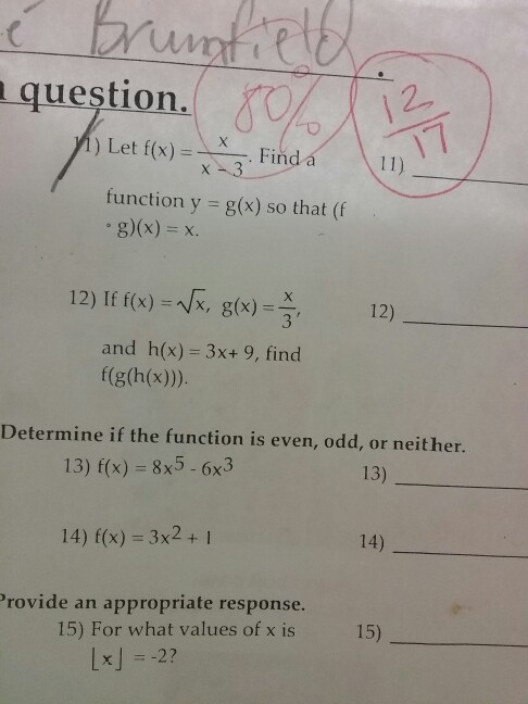 Solved question | ) Let f(x) . Find function y g(x) so that | Chegg.com