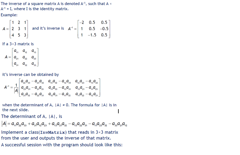 Solved The inverse of a square matrix A is denoted A-1, such | Chegg.com