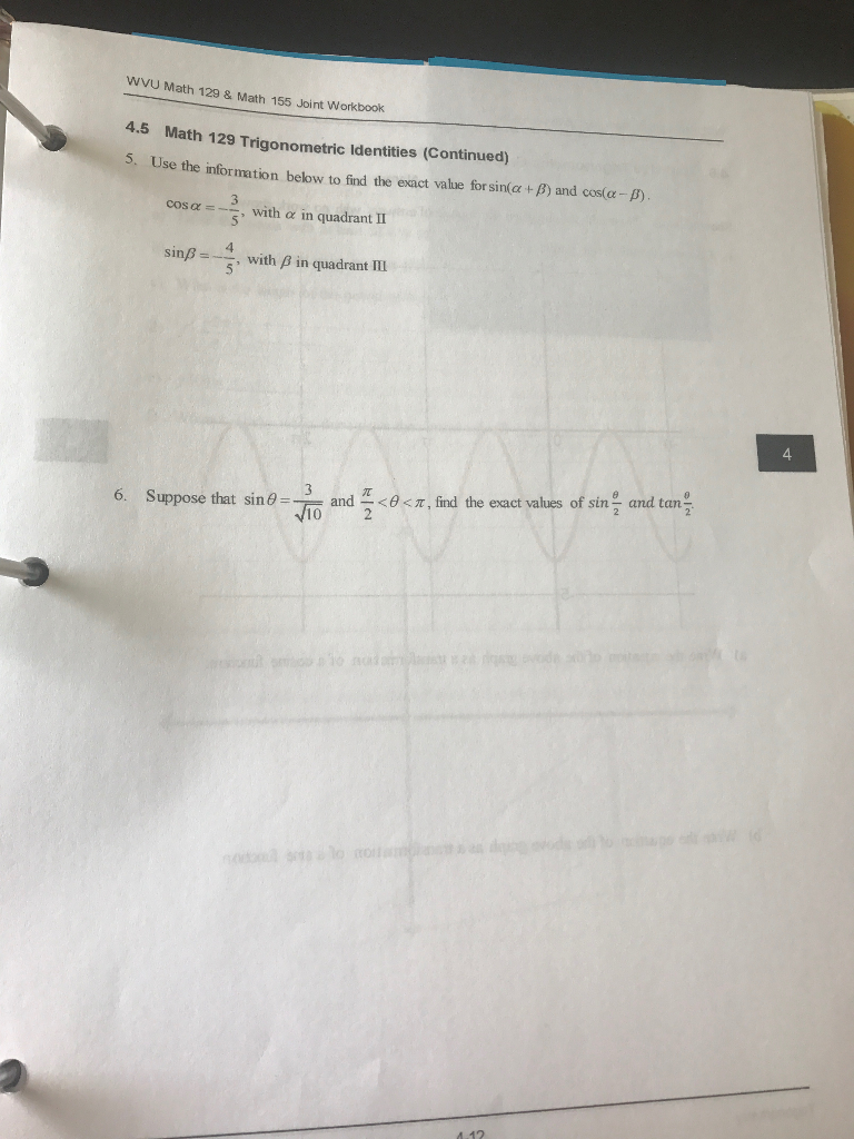 Solved Use the information below to find the exact value for | Chegg.com