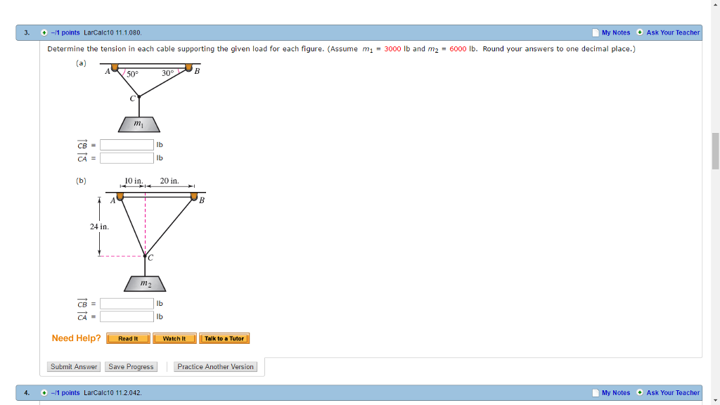 Solved Determine the tension in each cable supporting the | Chegg.com