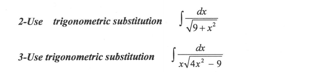 Solved Use trigonometric substitution integral dx/Squareroot | Chegg.com