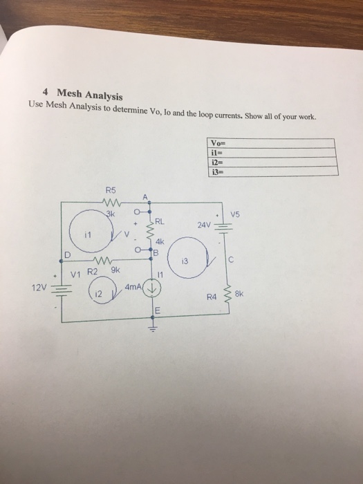 Solved Use mesh analysis to determine vo, Io and the loop | Chegg.com