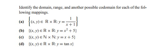 Solved Identify the domain, range, and another possible | Chegg.com