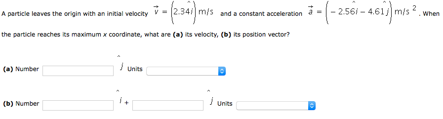 Solved A particle leaves the origin with an initial velocity | Chegg.com
